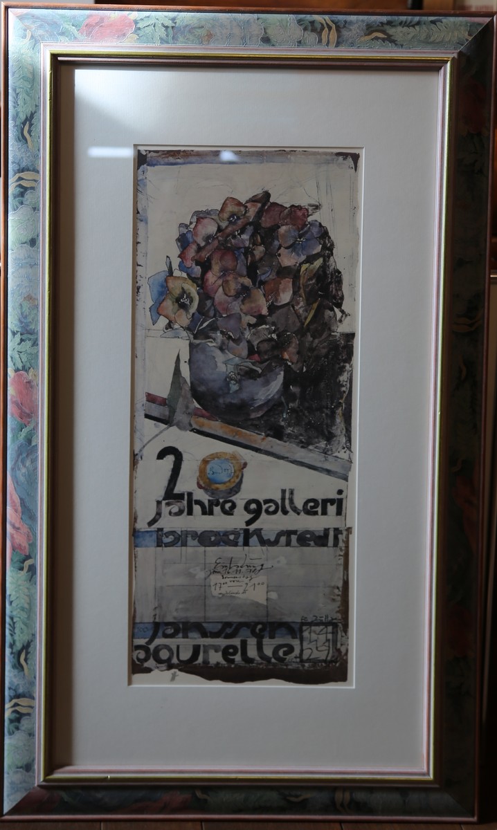Horst Janssen 20 Jahre Galerie Brockstedt Poster. Farbiger Offsetdruck ...