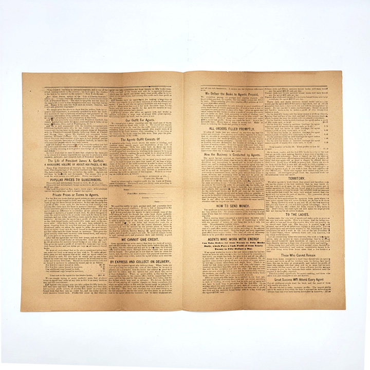 Advertisement and Agent Solicitation for The Life of President Garfield ...