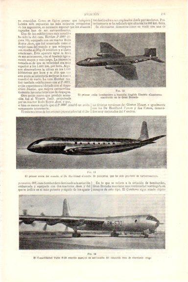 LAMINA V26445: Avion Havilland Comet y Consolidated Vuite B-36 by Varios: (1960) Manuscript ...