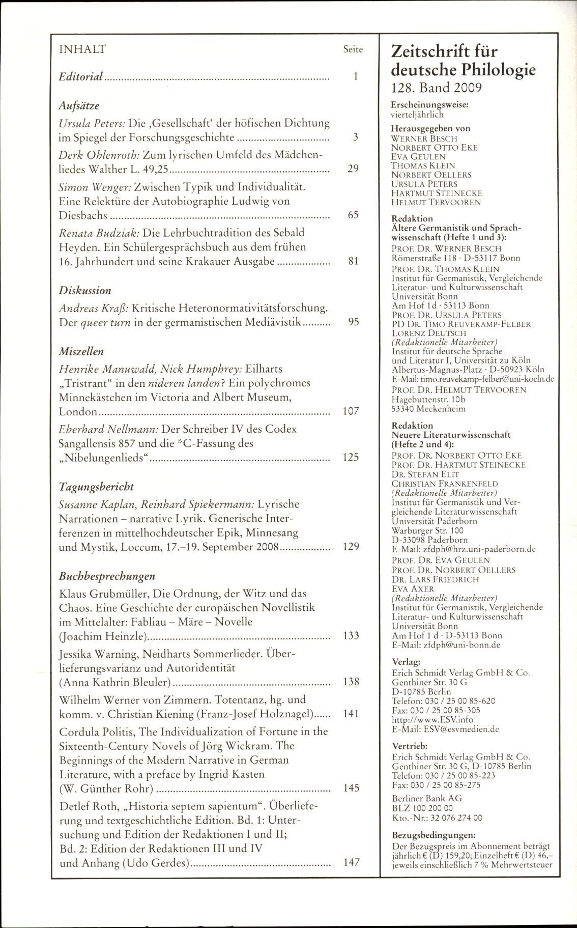 Zeitschrift für deutsche Philologie Interartifizialität. Die Diskussion ...