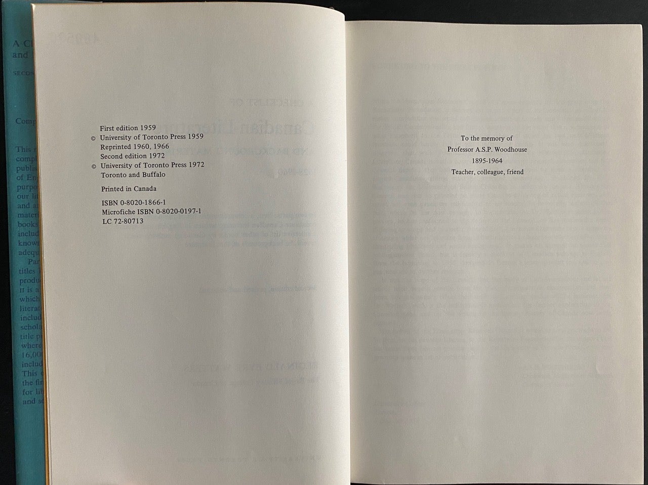 A Check List of Canadian Literature and Background Materials 1628-1960 ...