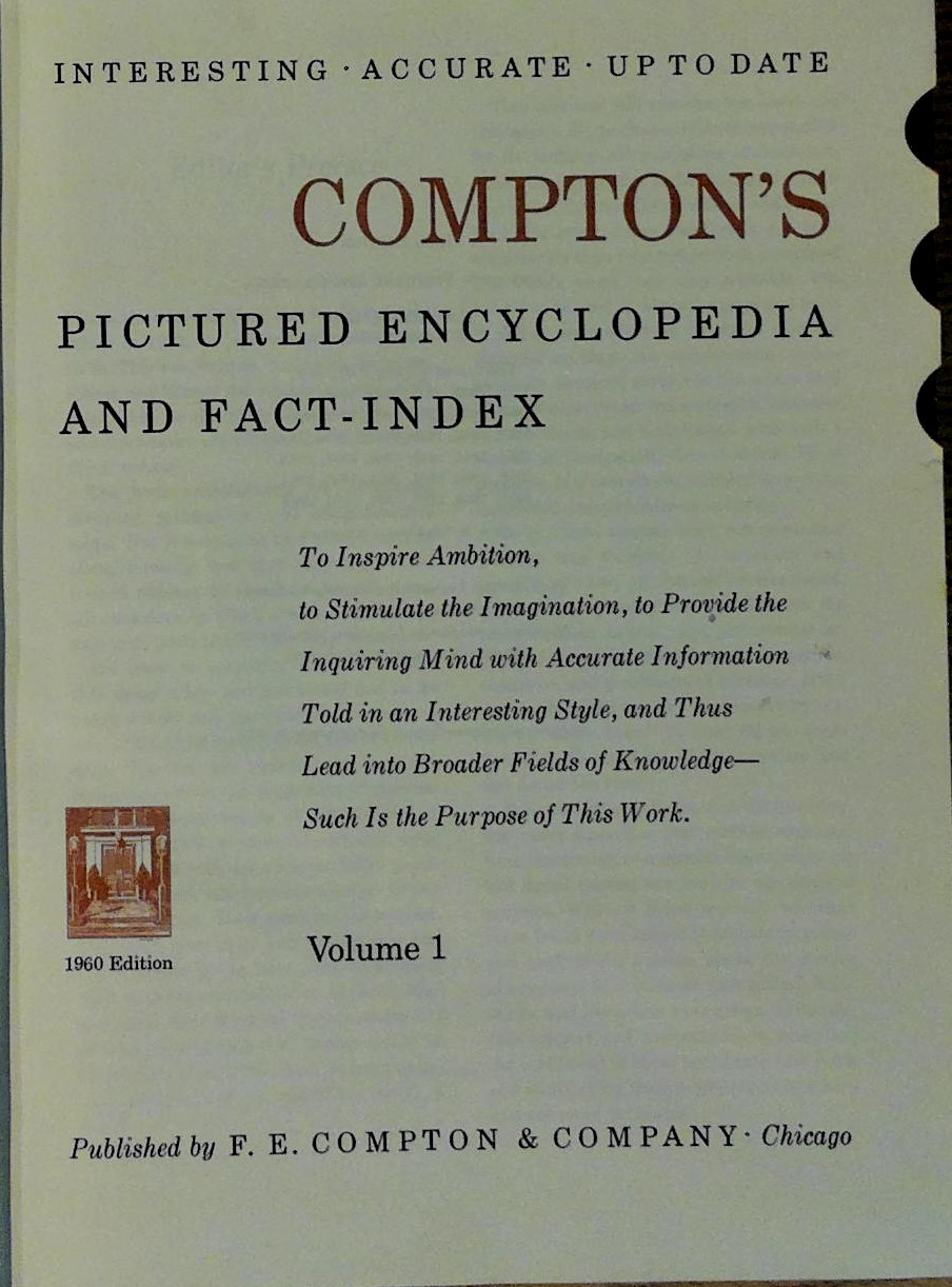 Compton's Pictured Encyclopedia and Fact-Index Volume 1: Very Good Hard ...