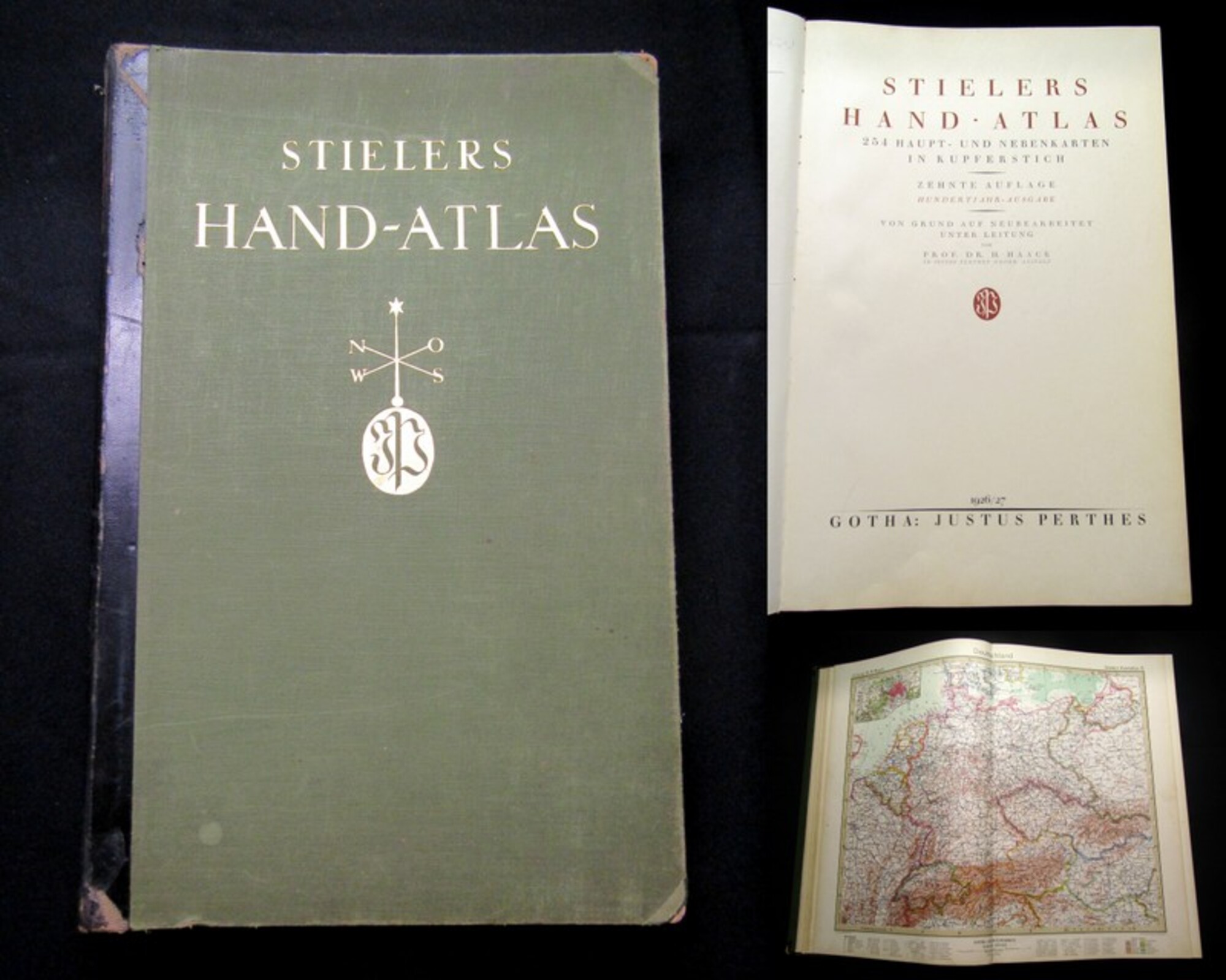Stielers Hand-Atlas - 254 Haupt- und Nebenkarten in Kupferstich ...