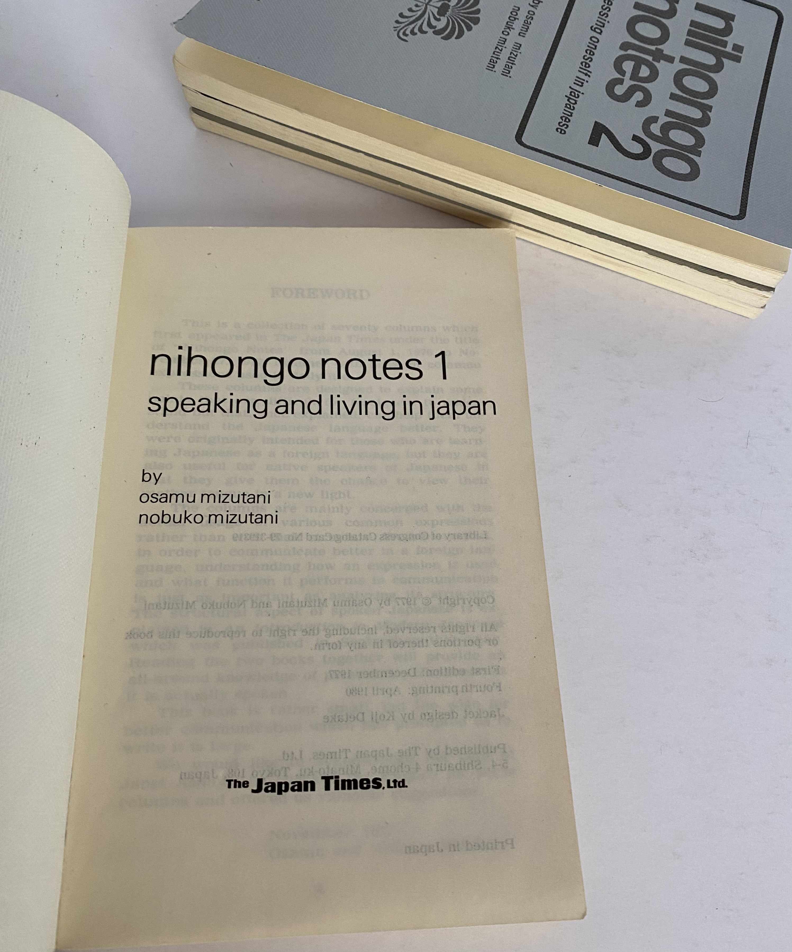 Nihongo Notes Speaking and Living in japan Volumes 1-4 by Osamu ...