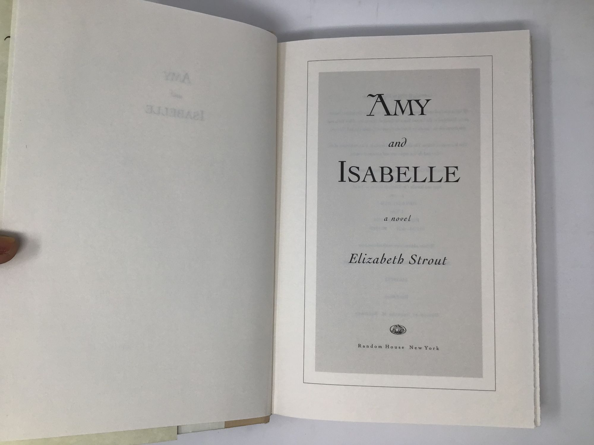 Amy and Isabelle by Strout, Elizabeth: Like New Hardcover (1998) First ...