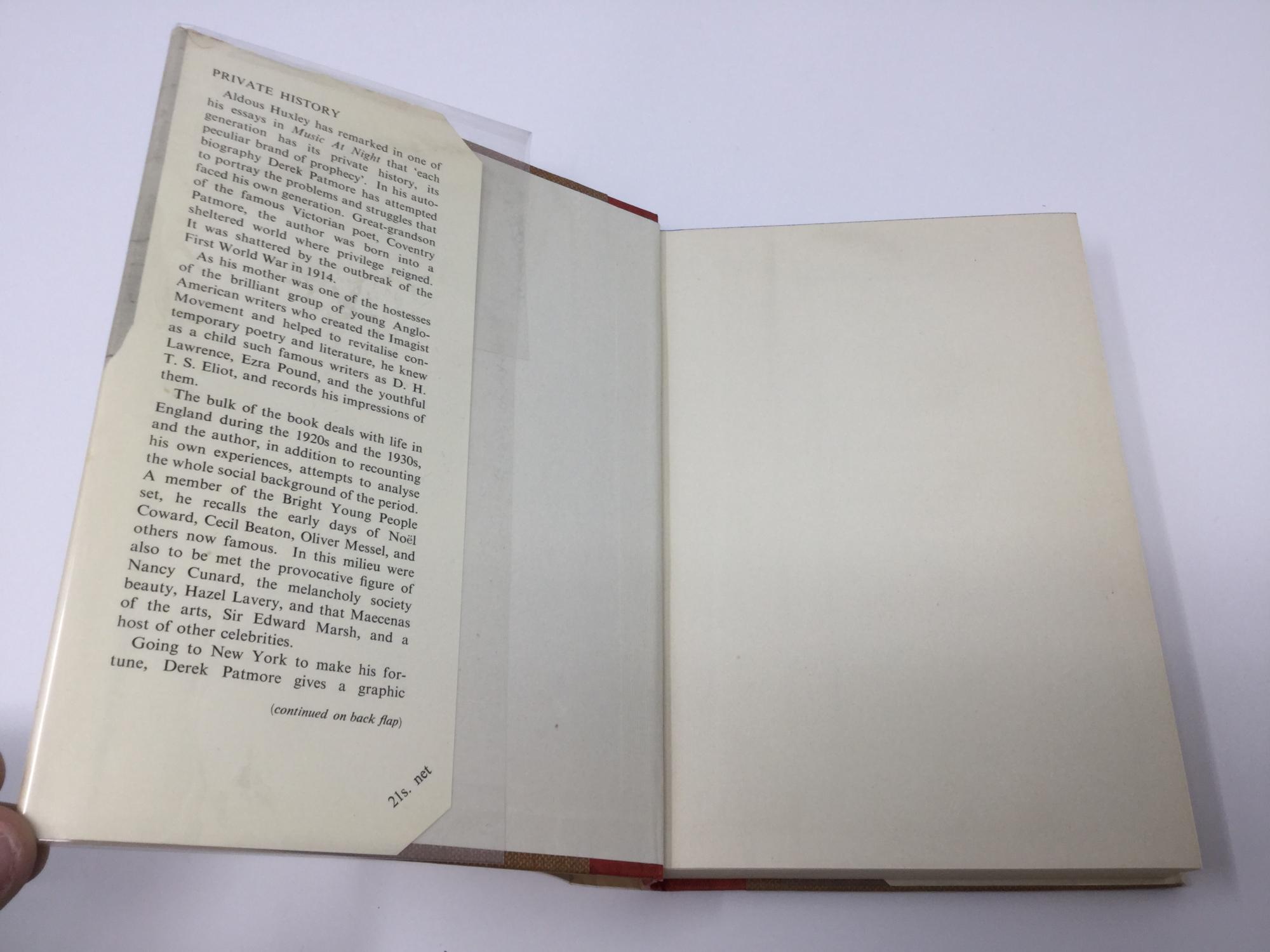 Private History by Patmore, Derek: Like New Hardcover (1960) First ...