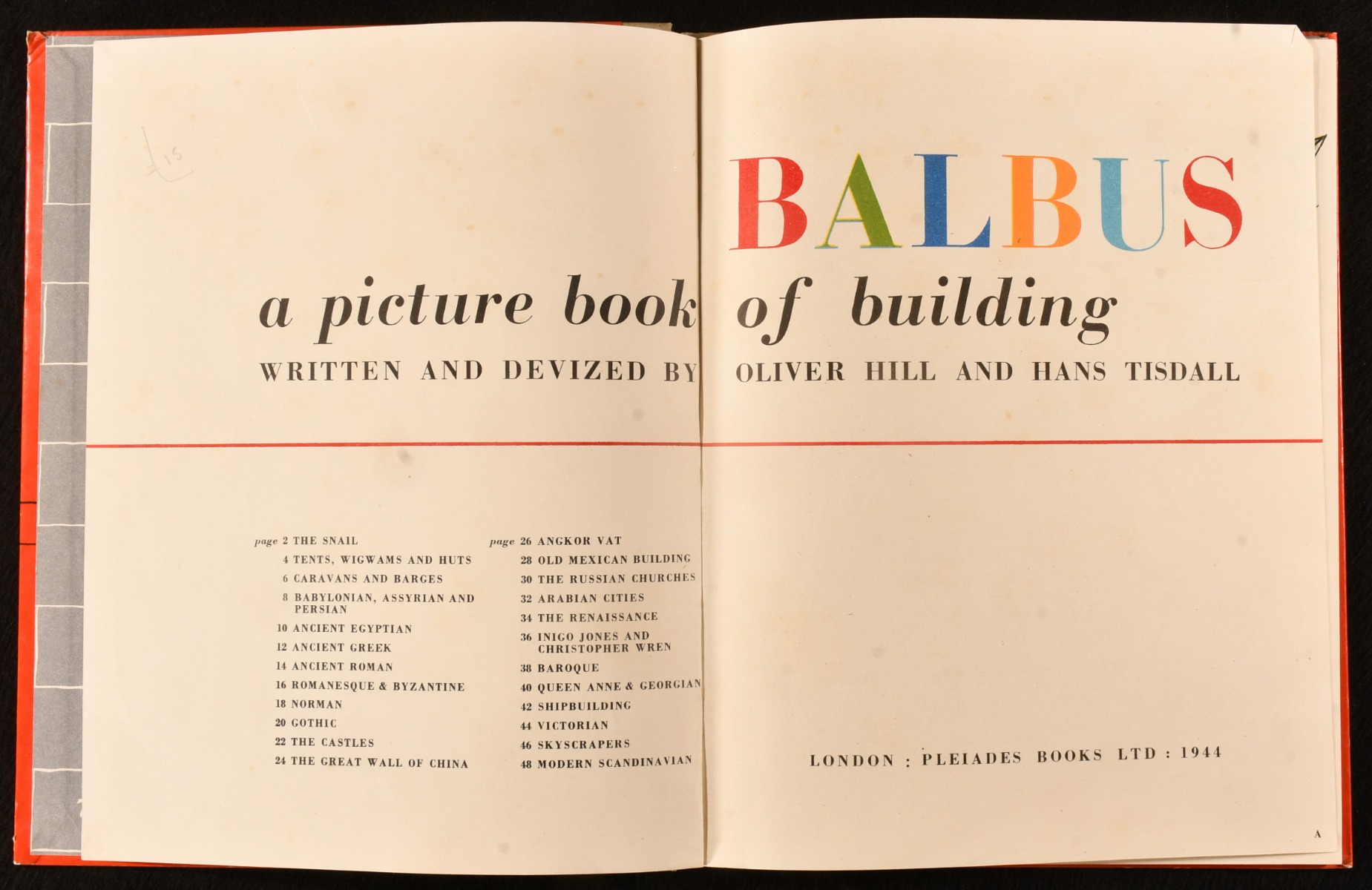 Balbus A Picture Book of Building by Oliver Hill; Hans Tisdall: Very ...
