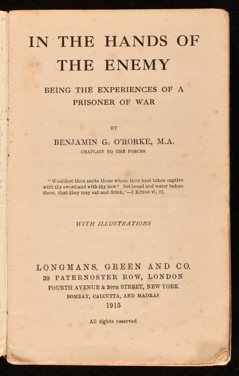 In The Hands of the Enemy by Benjamin G. O'Rorke: Good Paperback (1915 ...