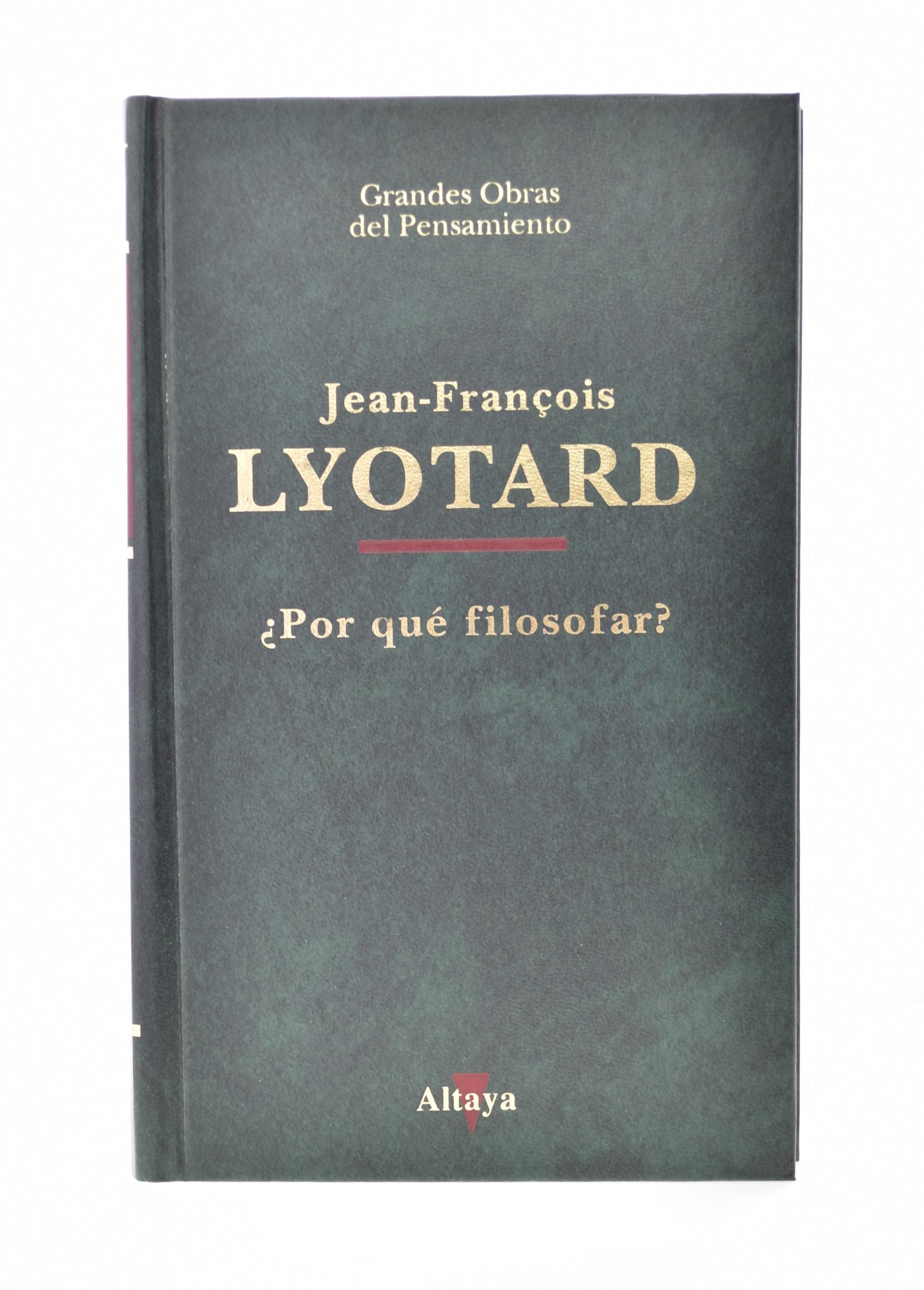 ¿POR QUÉ FILOSOFAR? de LYOTARD, Jean-François: (1995) Primera edición ...