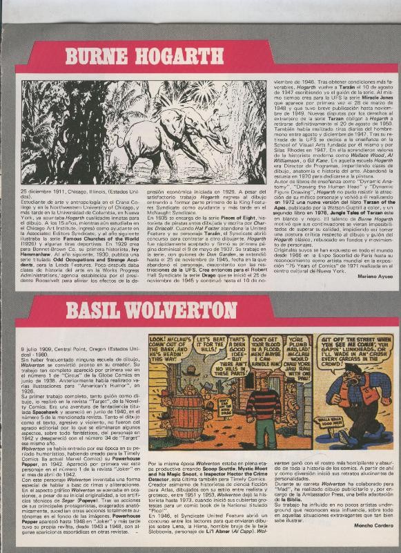 Historia de los Comics: Ficha de Burne Hogarth y Basil Wolverton de ...