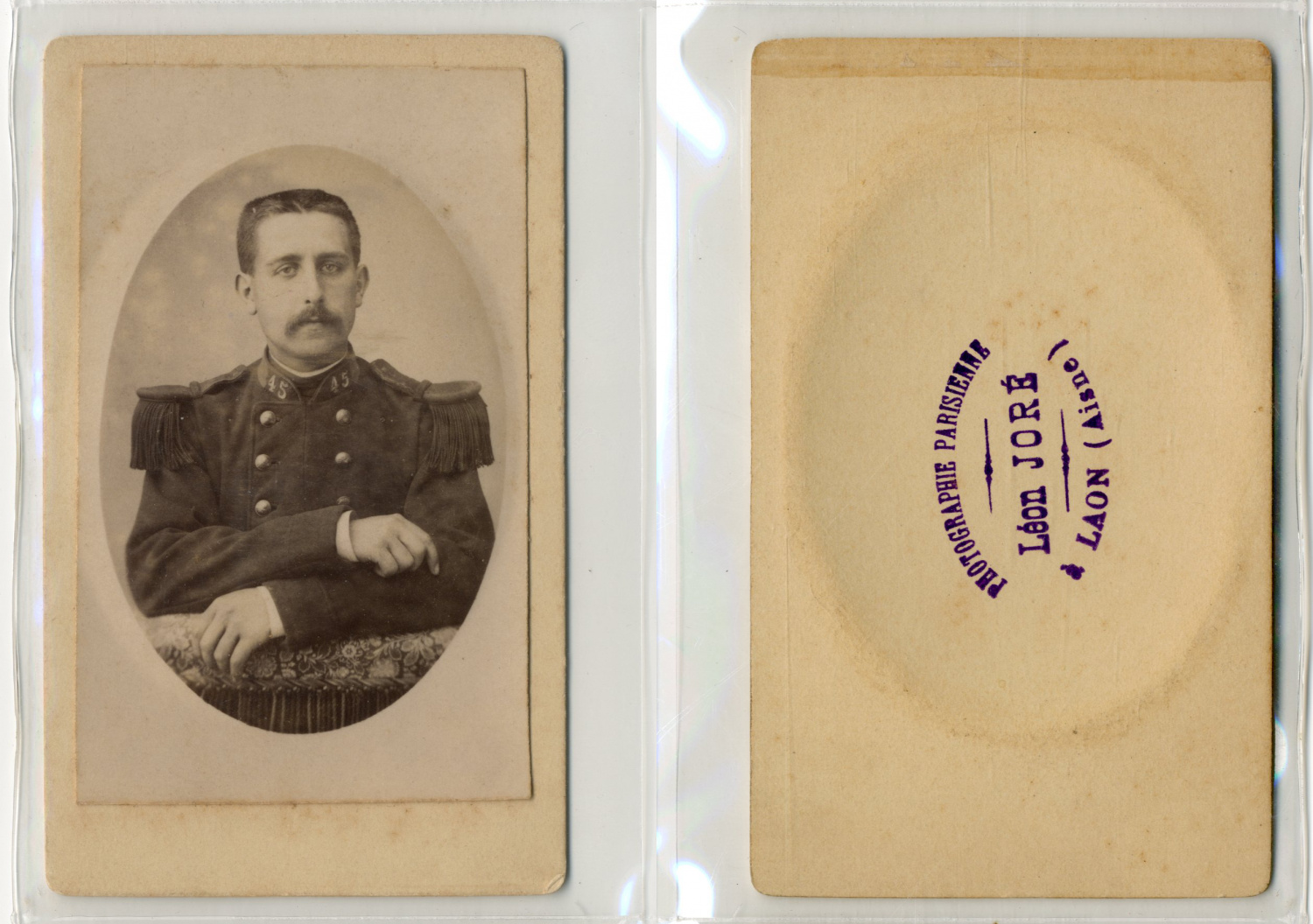 Léon Joré, Laon, officier, capitaine, militaire, 45e régiment d ...