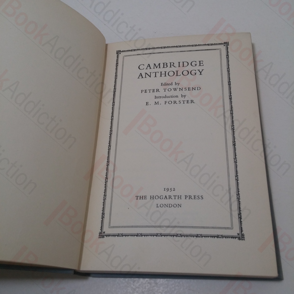 Cambridge Anthology by Townsend, Peter: Very Good Hardcover (1952) 1st ...