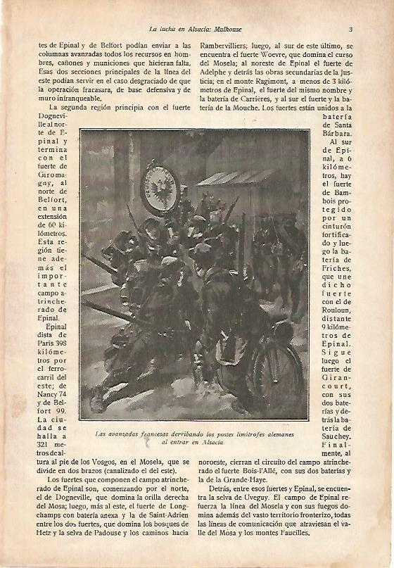 LAMINA 13615: Soldados franceses derribando los postes alemanes en ...