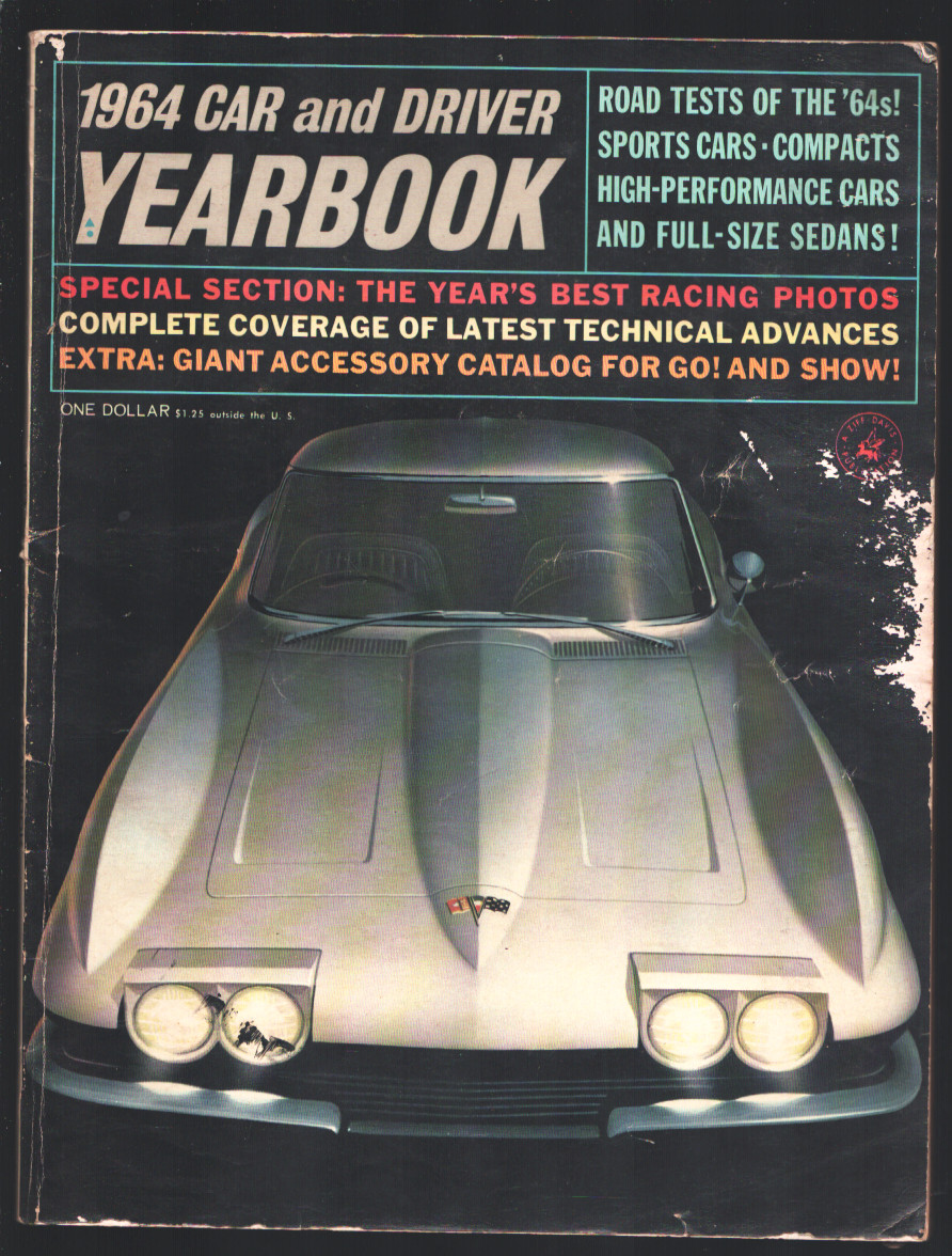 Car and Driver Yearbook 1964-Corvette Stingray cover-Chevelle-Corvair ...