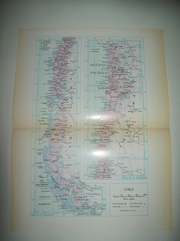 LAMINA 22479: Mapa de Chile de VVAA: (1970) Manuscrito | EL BOLETIN