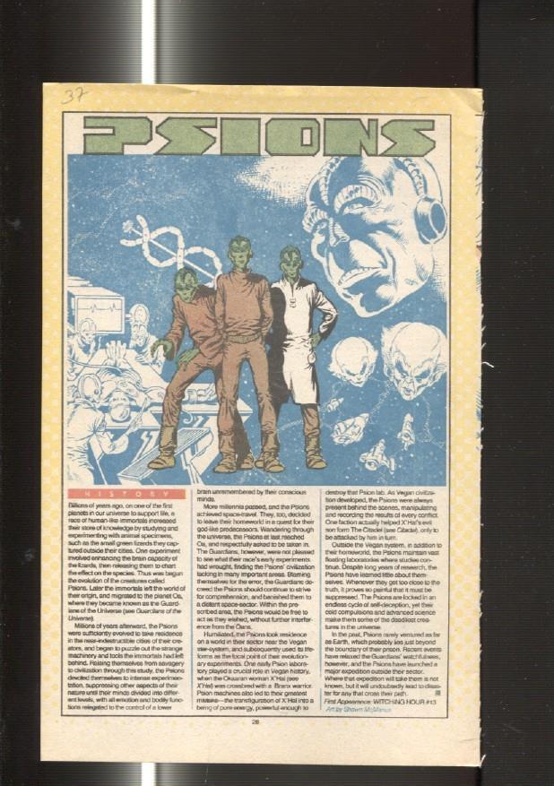Ficha personaje DC Comics numero 037: Psions y Psimon by VARIOS: (1987 ...