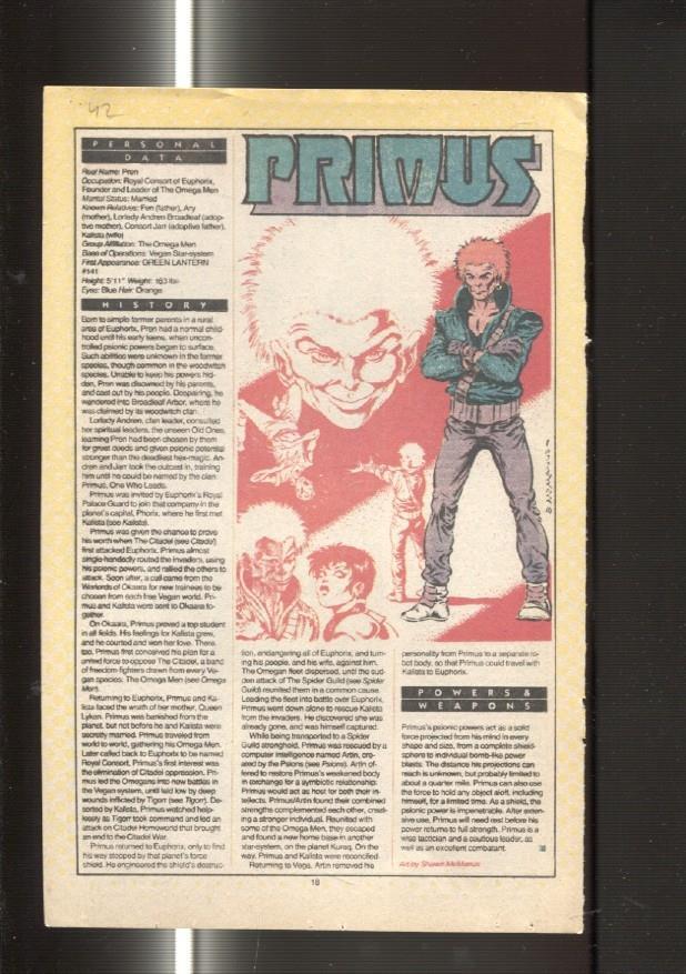 Ficha personaje DC Comics numero 042: Primus y The Predator von VARIOS ...
