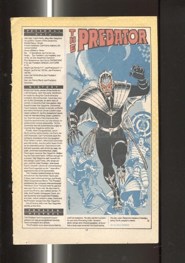 Ficha personaje DC Comics numero 042: Primus y The Predator von VARIOS ...