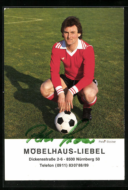 Ansichtskarte Autogrammkarte Peter Stocker, Fussballer: Manuskript ...