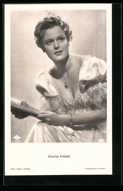 Ansichtskarte Schauspielerin Maria Holst im Kleid mit Spitze ...