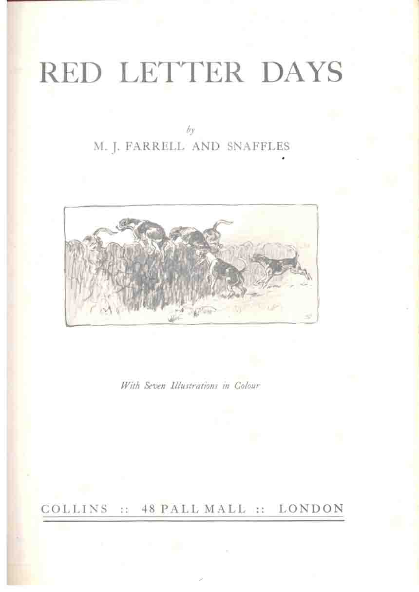 Red Letter Days by Farrell, M. J. and Snaffles: (1933) | High Ridge ...