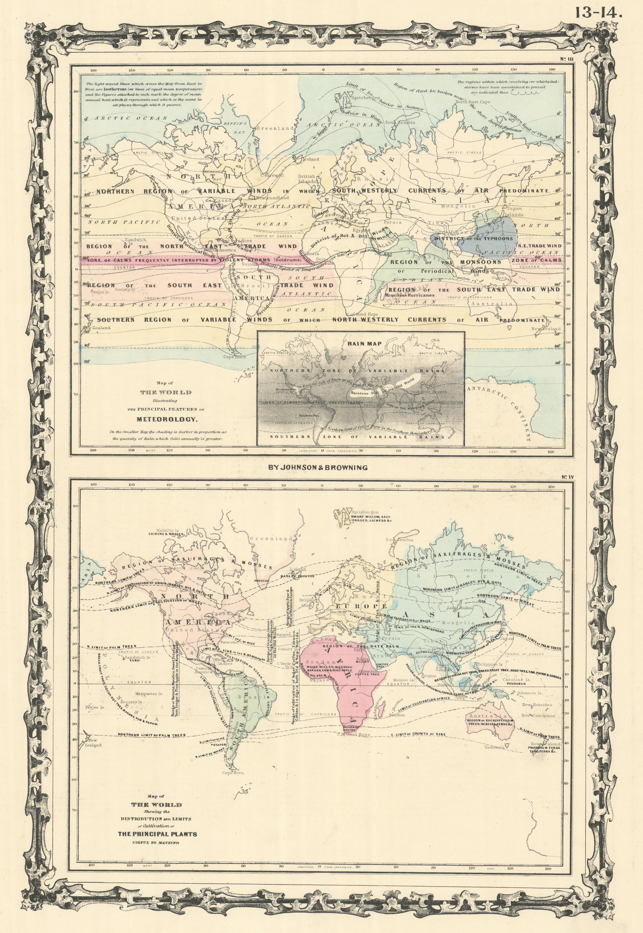 Map of the World Illustrating the Principal Features of Meteorology ...