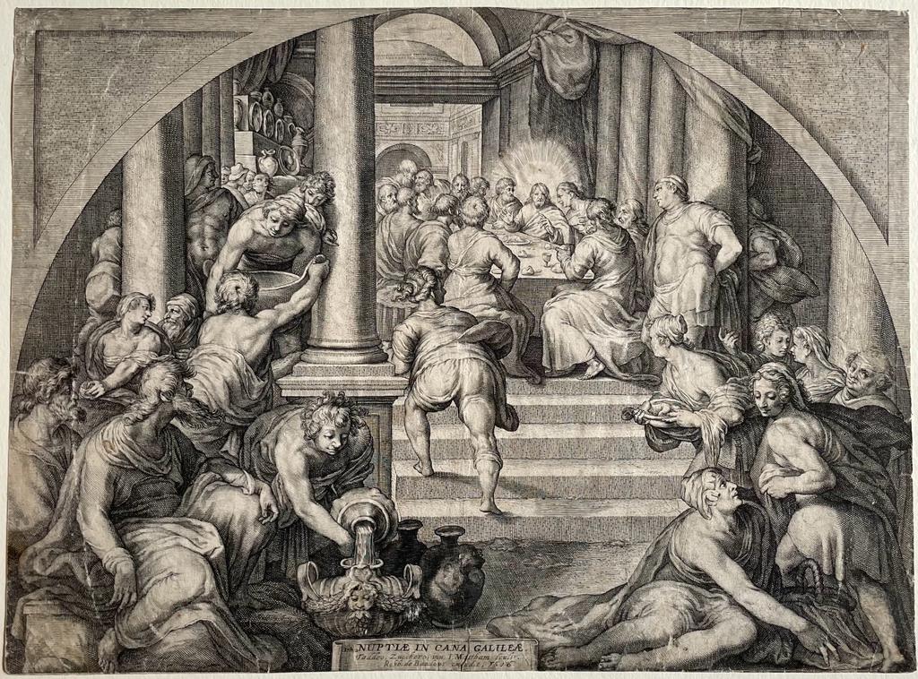 Antique print, engraving | The Last Supper (het laatste avondmaal ...