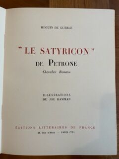 Le satyricon illustré par Joe Hamman by Pétrone | arobase livres