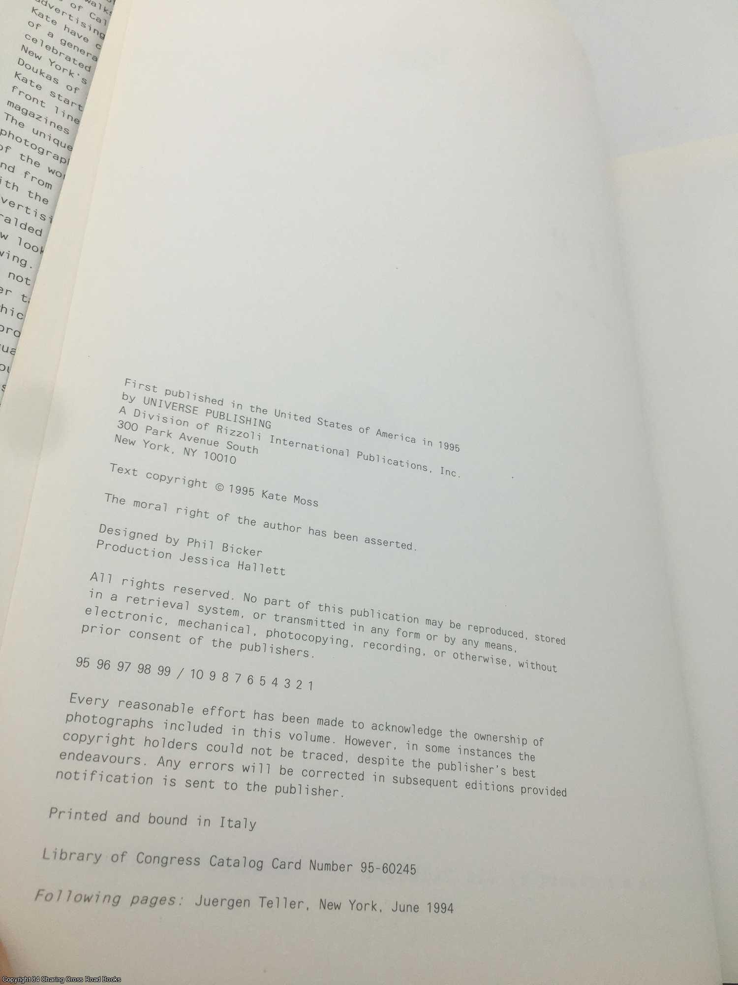 Kate: The Kate Moss Book (special ed, with signed Kate Moss print) by ...