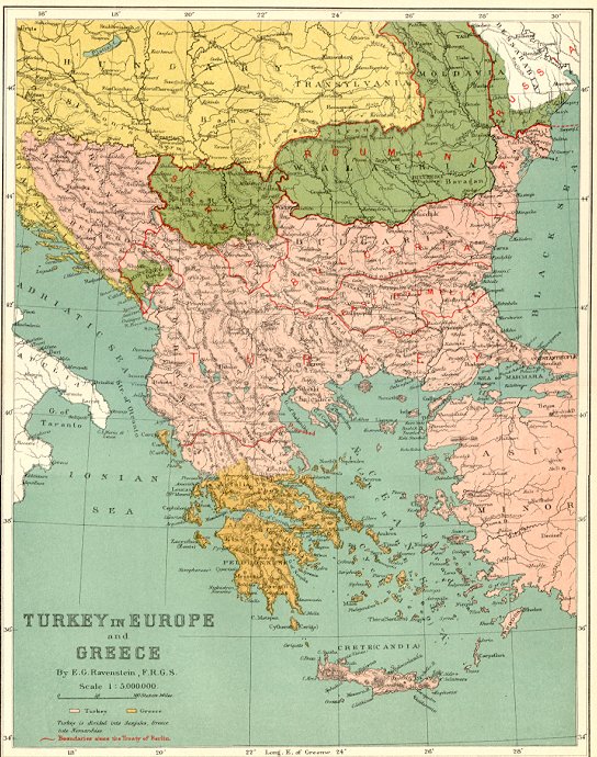 Turkey in Europe and Greece,1881 1800s Antique Map: Art / Print ...