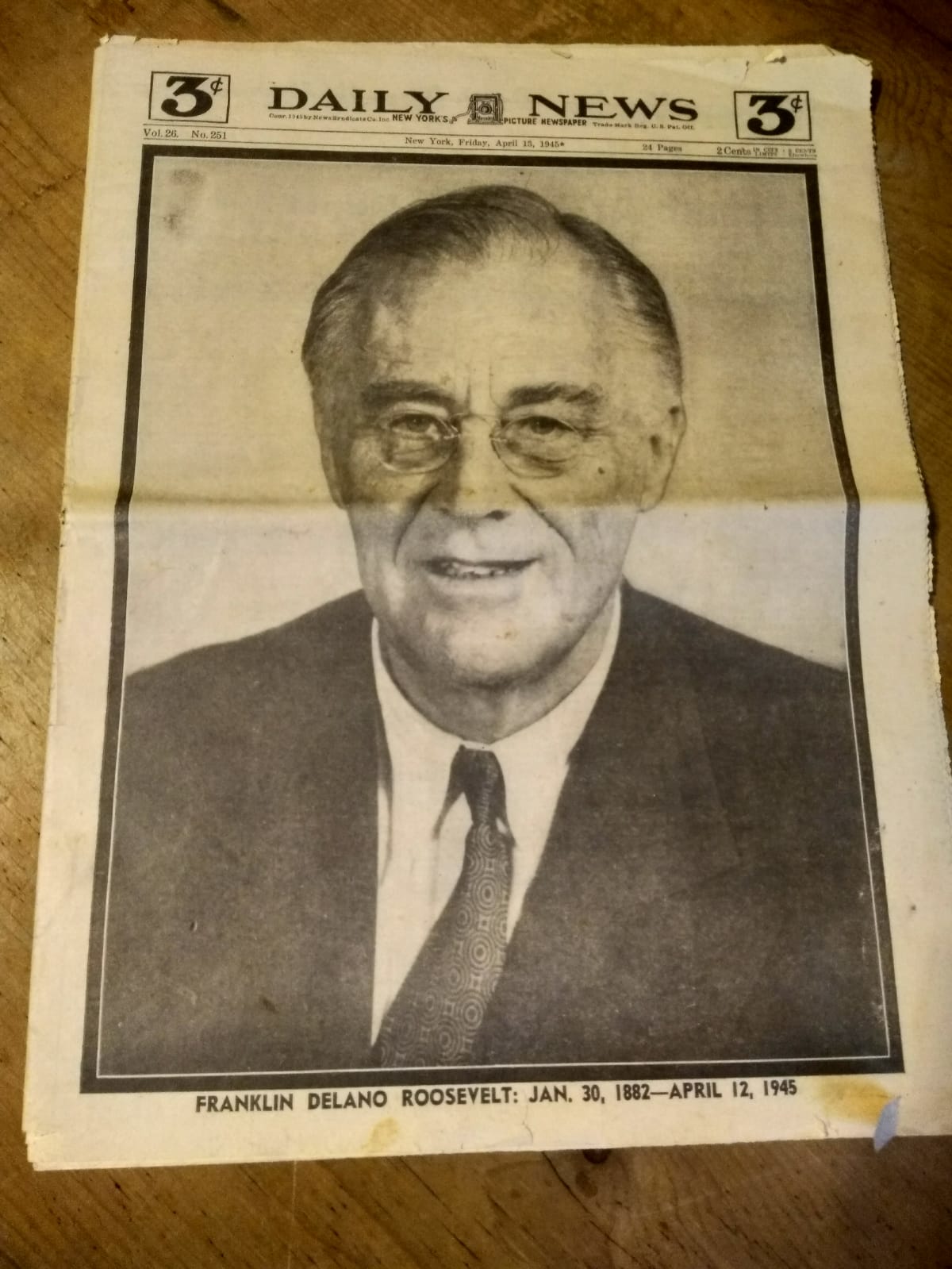President Roosevelt is Dead. Daily News April 13, 1945.: (1945 ...