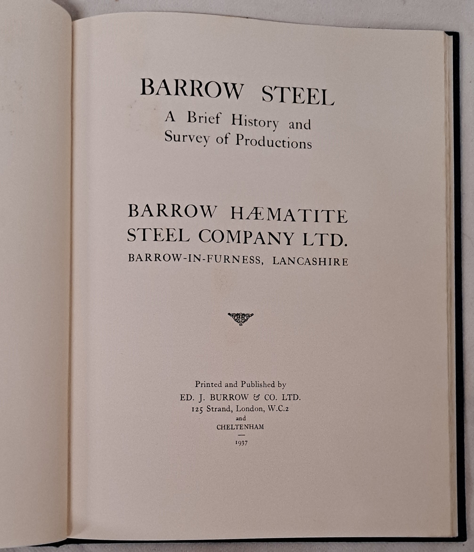 Barrow Steel, A Brief History and Survey of Productions, Barrow ...