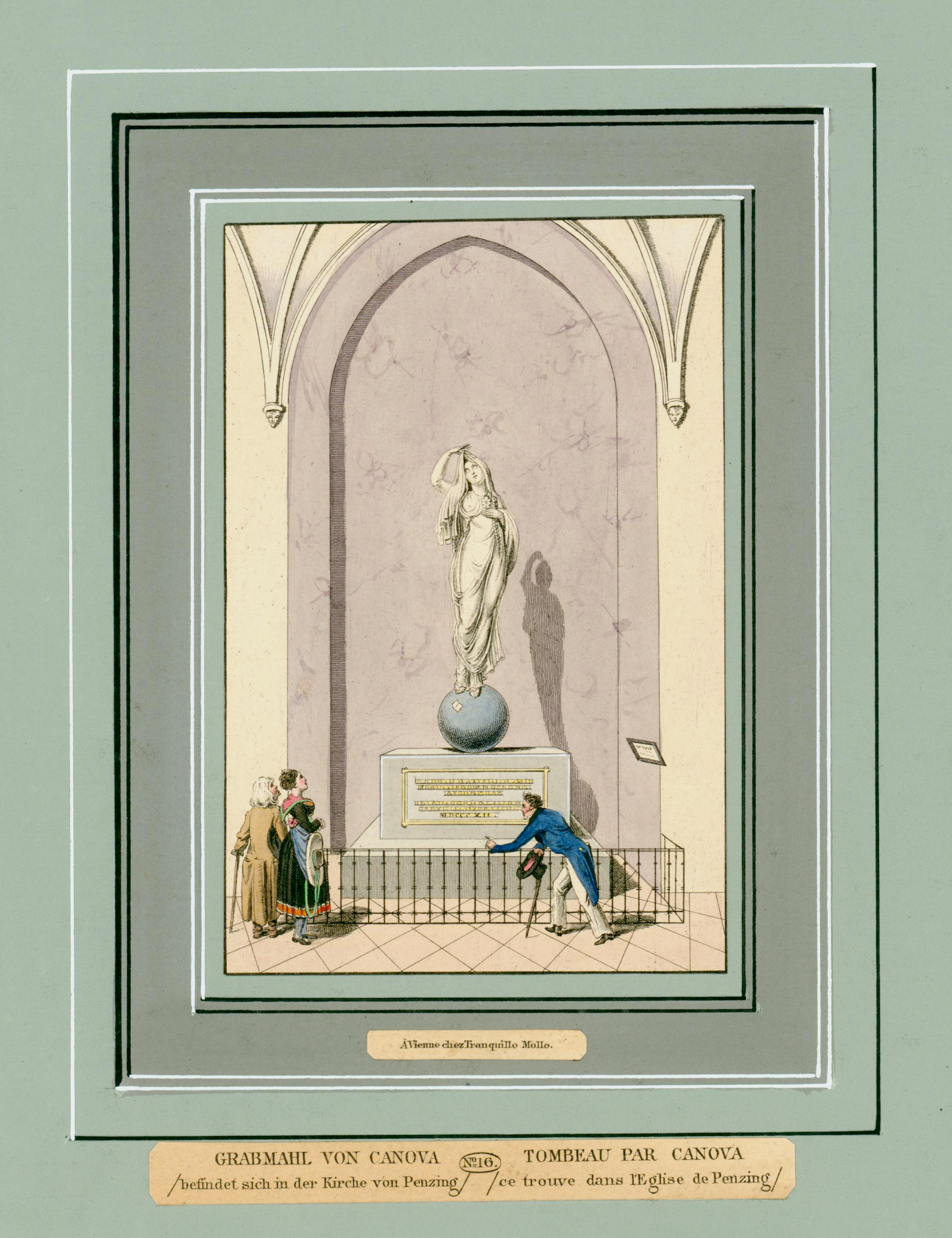 Teilansicht, Penzinger Kirche (innen), "Grabmahl von Canova befindet ...