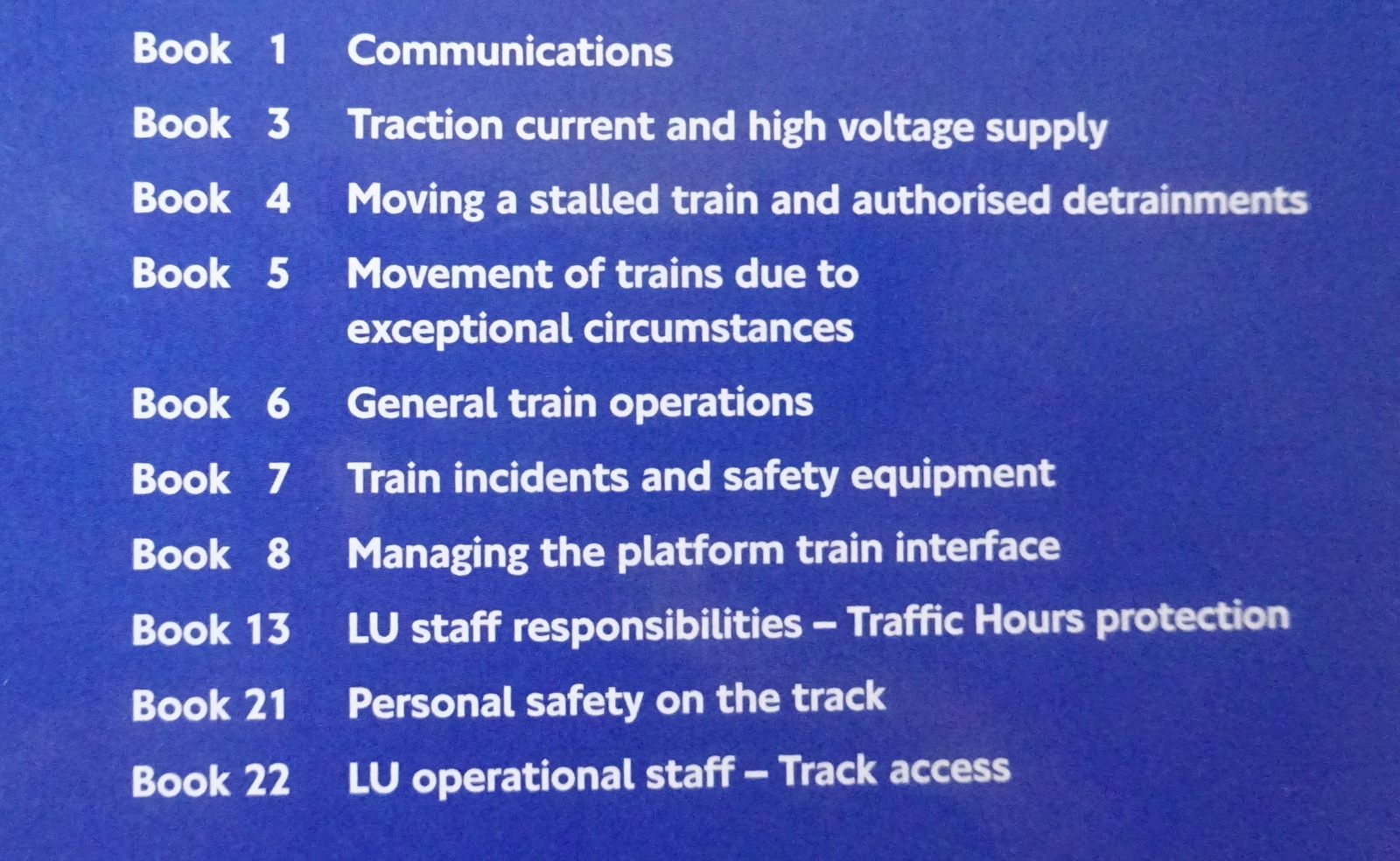 Transport for London London Underground Operational Standards Rule ...