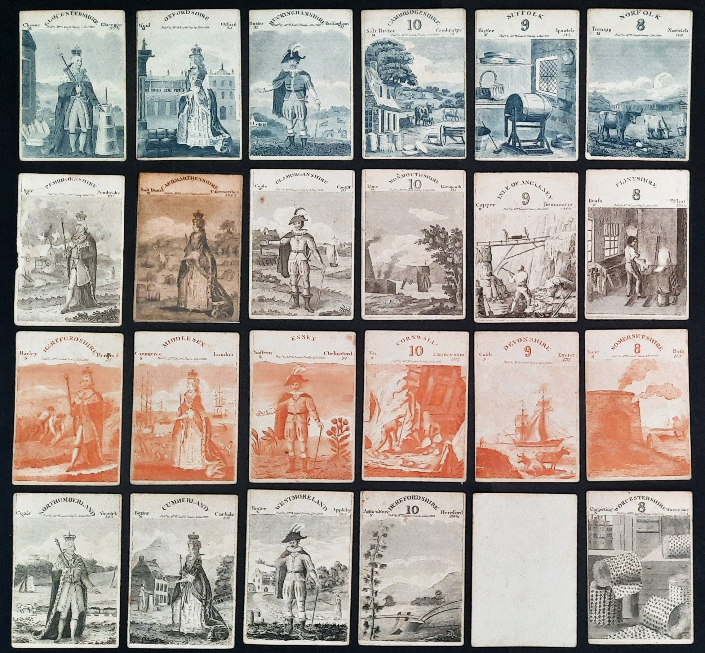 Set Of English Playing Cards Card Game With The Counties Of England And Wales Spielkarten