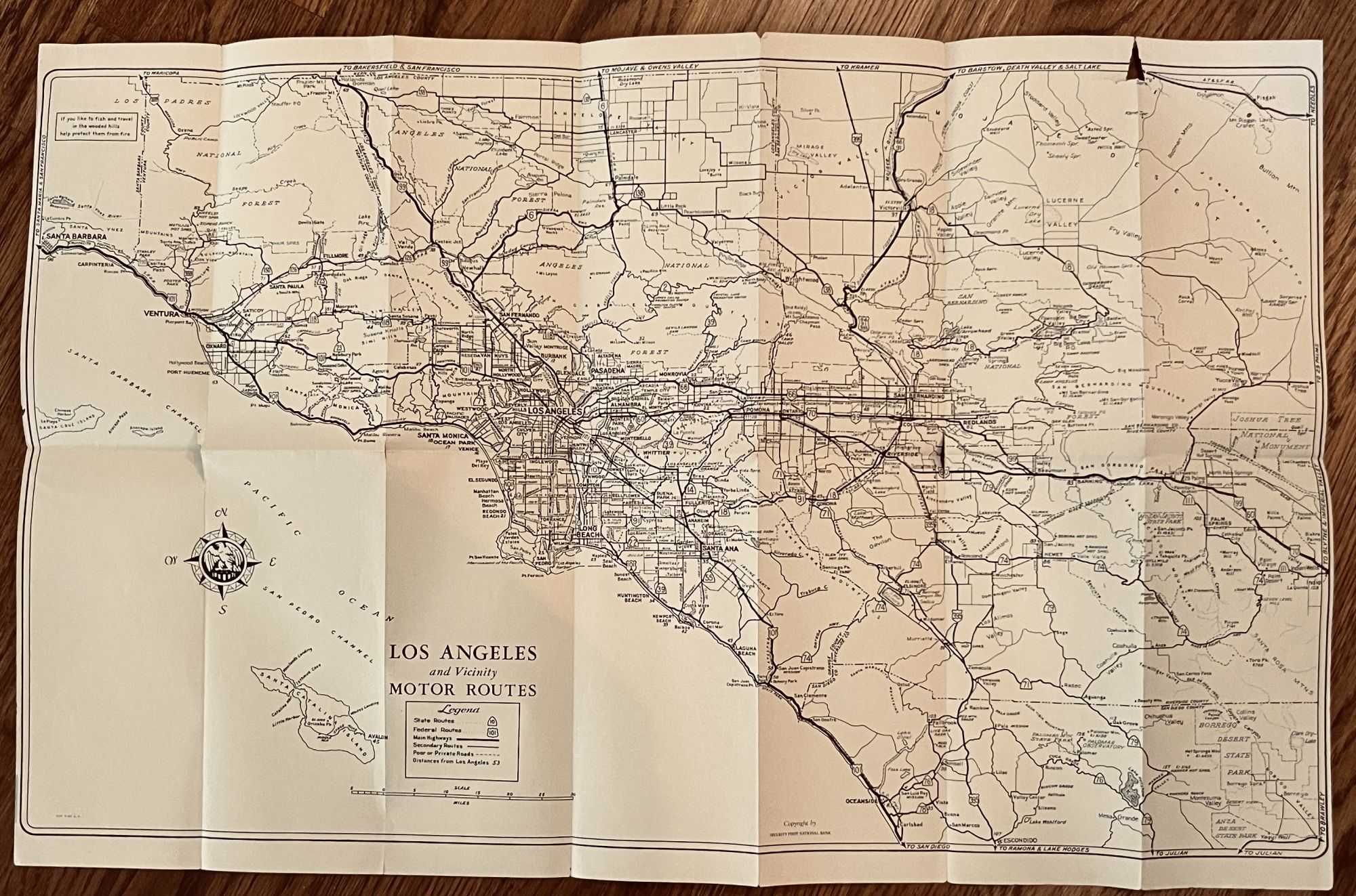 California Motor Route Map Motor Routes of Los Angeles and Vicinity de ...
