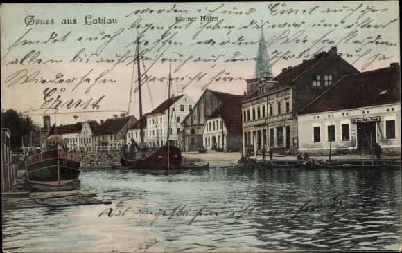 Ansichtskarte / Postkarte Polessk Labiau Ostpreußen, Kleiner Hafen ...