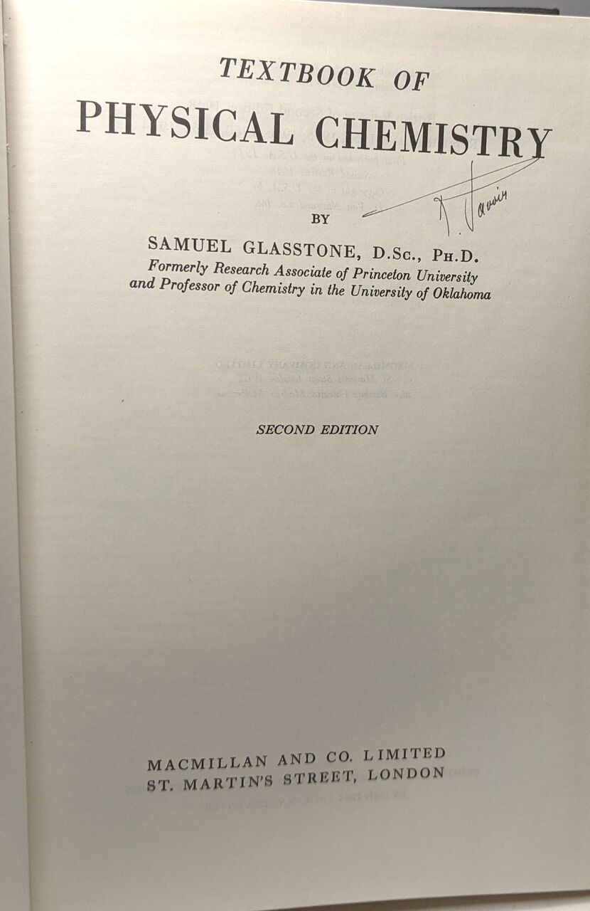 Textbook of Physical Chemistry - 2nd edition de Samuel Glasstone: Good ...