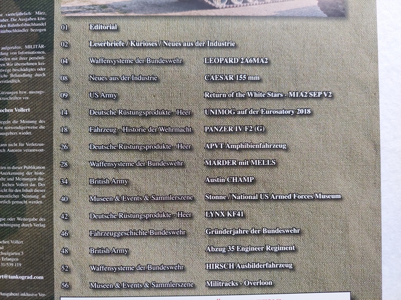 Tankograd MILITÄRFAHRZEUG Ausgabe 1 / 2019 : Leopard 2A6MA2 von Vollert ...