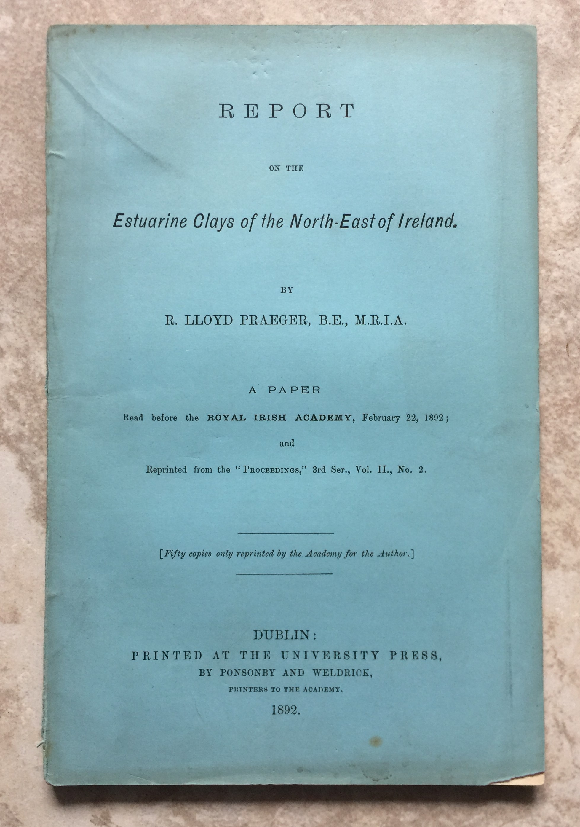 Report on the Estuarine Clays of the North-East of Ireland. A Paper ...