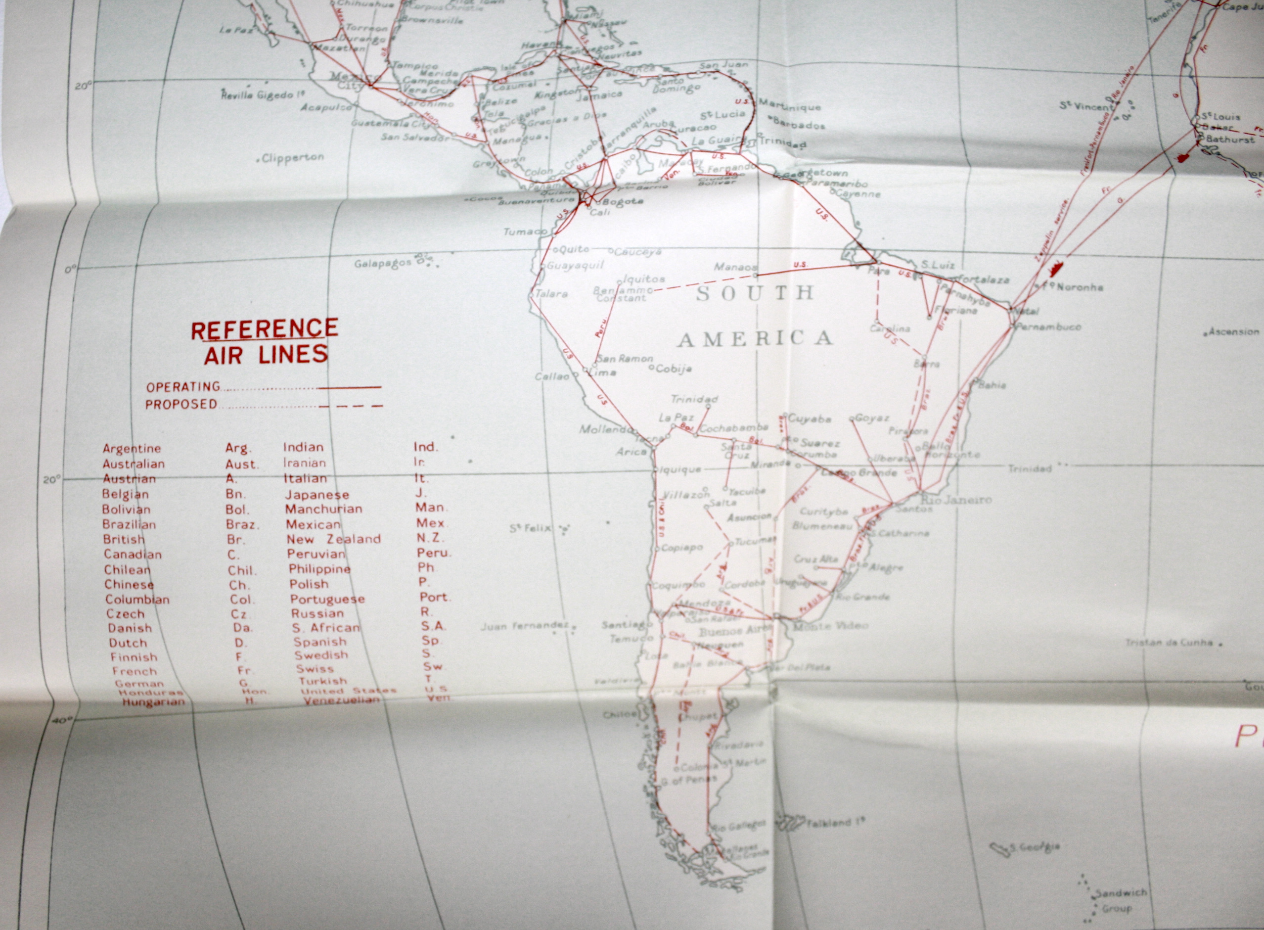 [Map] Principal Air Routes of the World 1936 (O.R. 501) by War Office ...