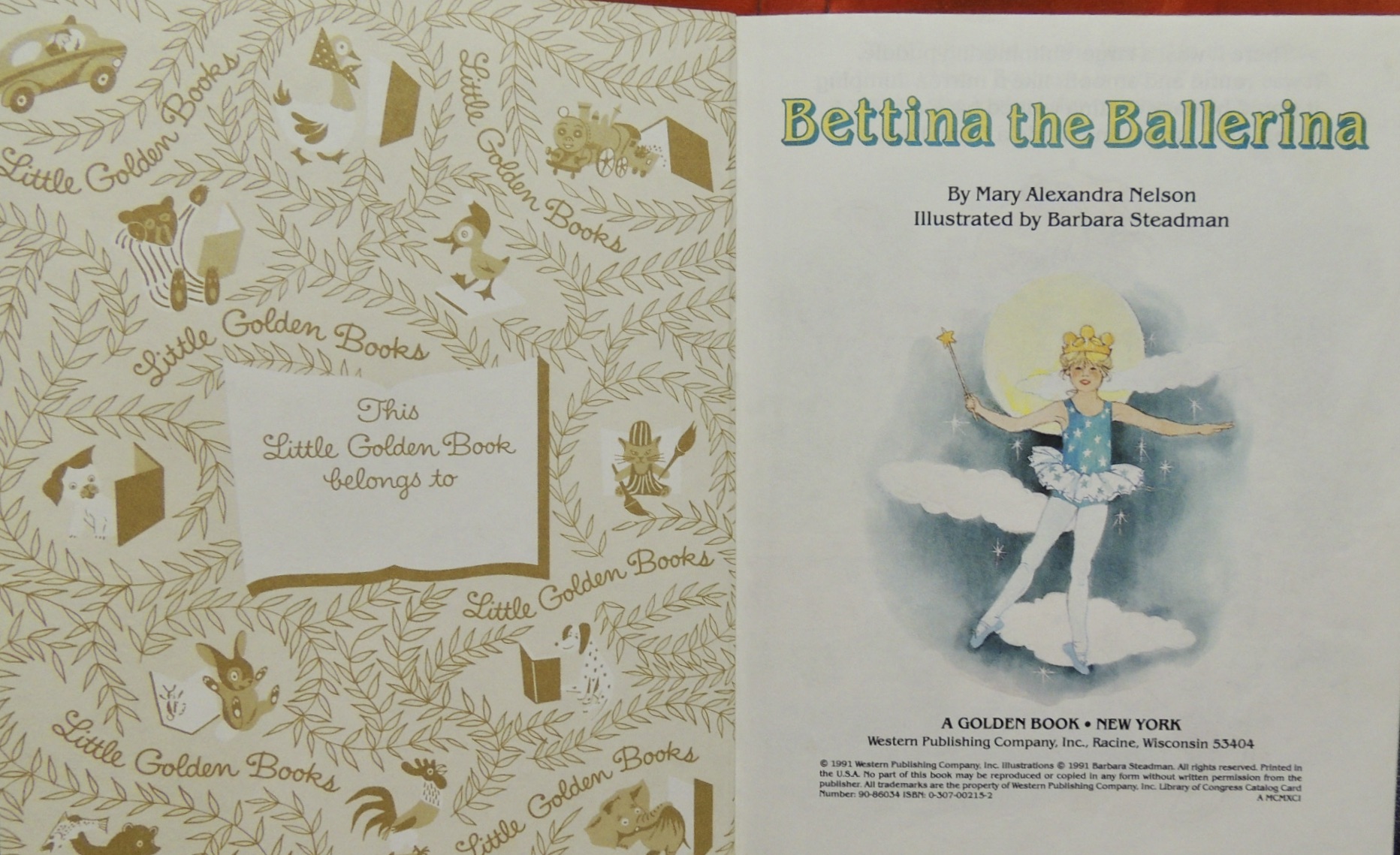 Bettina the Ballerina (A Little Golden Book) by Mary Alexandra Nelson: Good Hardcover (1991) 1st ...