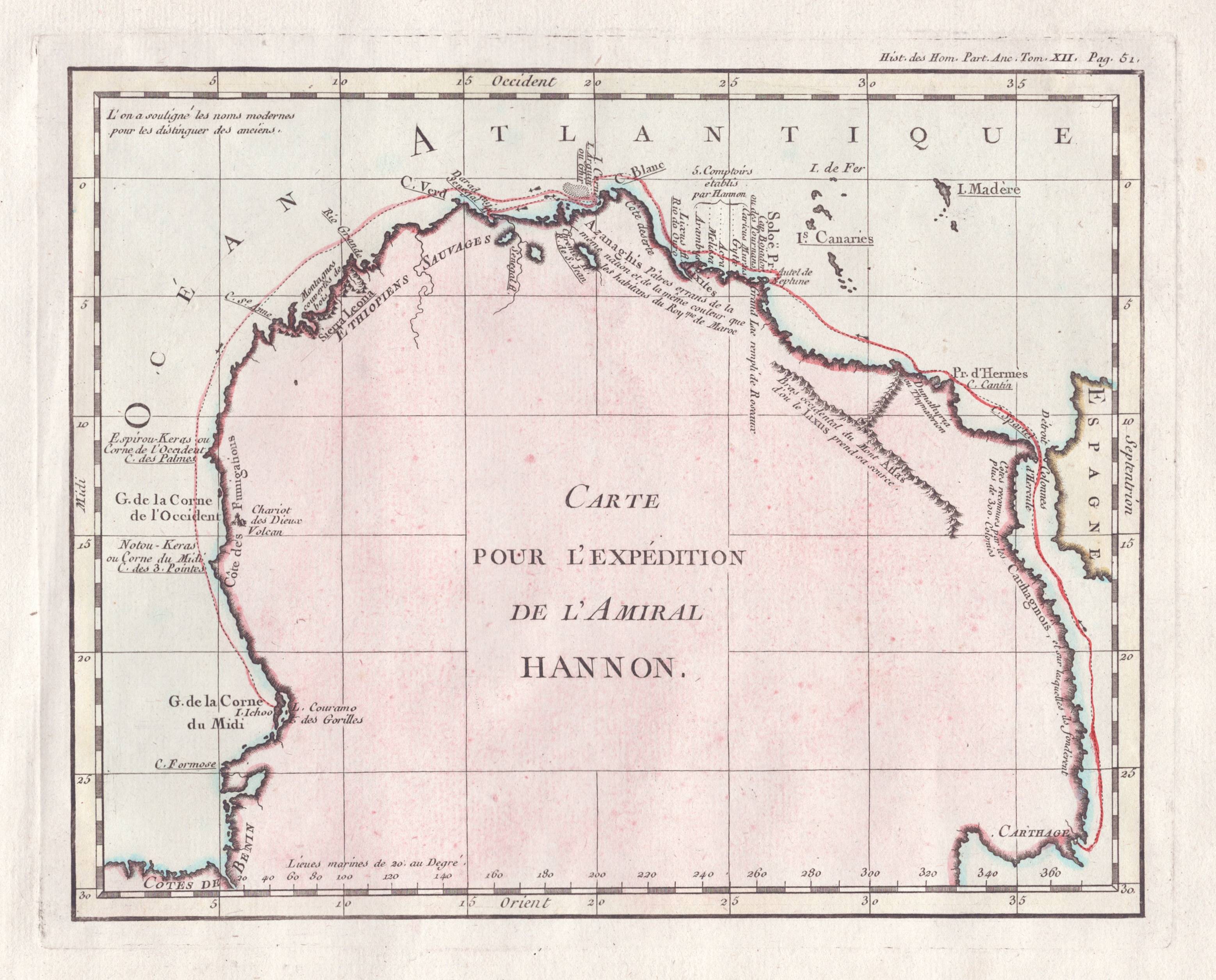 "Carte pour l'Expedition de l'Amiral Hannon" - North Africa Nordafrika ...