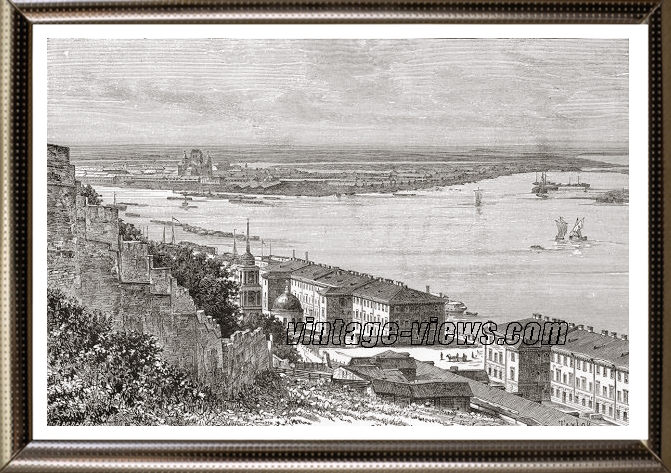 The confluence of the Oka and Volga Rivers near Nizhny Novgorod in ...