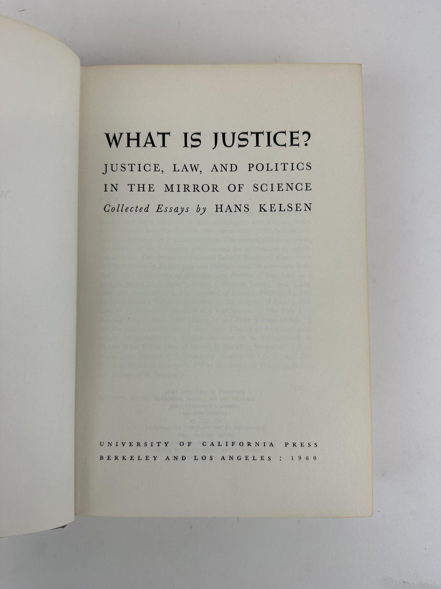 WHAT IS JUSTICE?: JUSTICE, LAW, AND POLITICS IN THE MIRROR OF SCIENCE by Kelsen, Hans: Hardcover ...