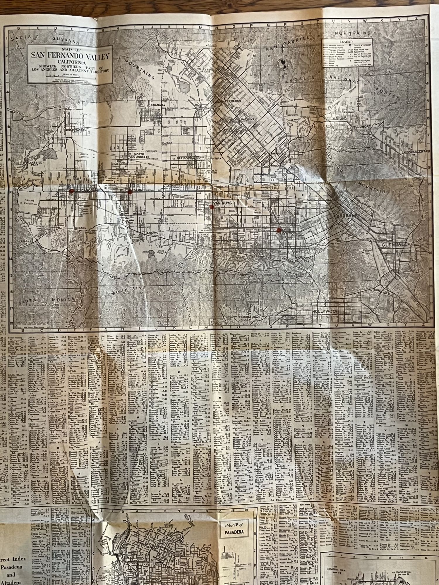 California Bank Street Map of Los Angeles and adjacent towns and cities ...