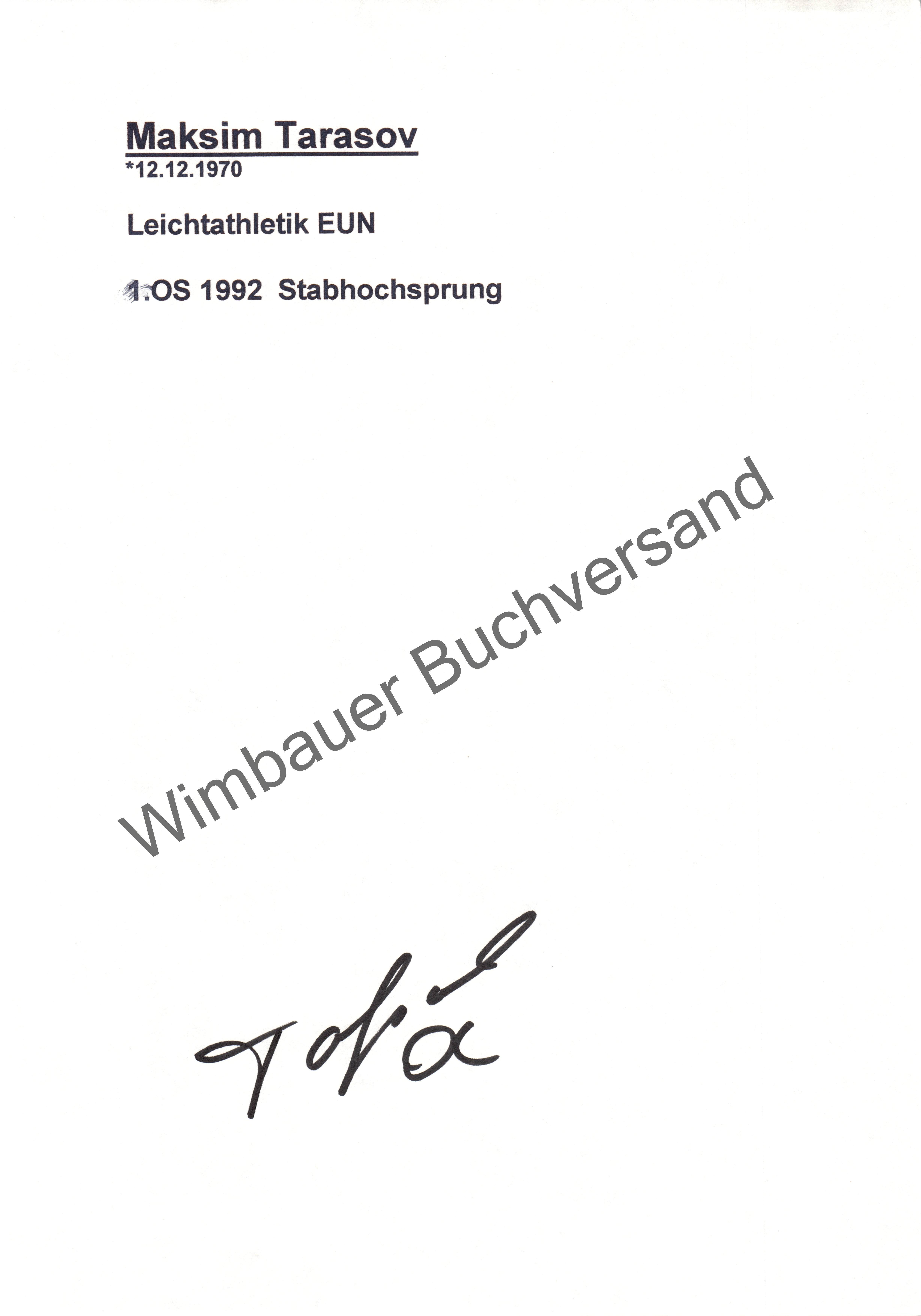 Original Autogramm Maksim Tarasov Leichtathletik /// Autograph signiert ...