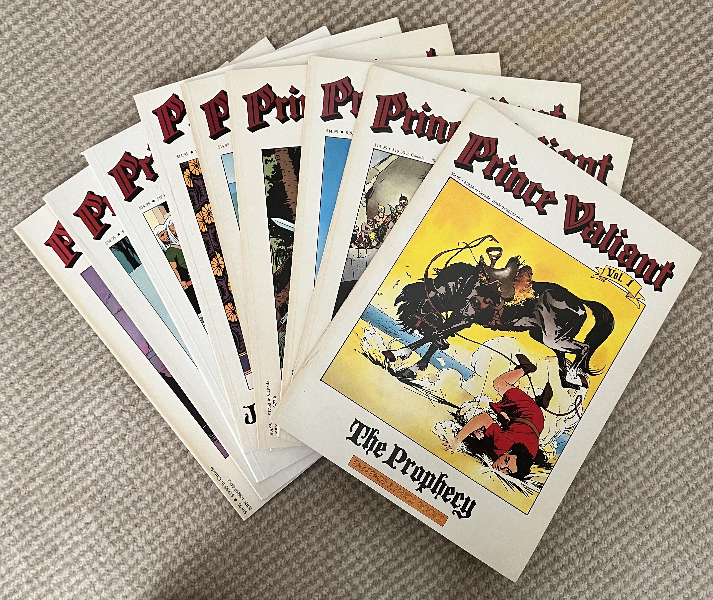 Prince Valiant Series- Set of 9 Books. Volumes # 1, 2, 4, 6, 7, 9, 10 ...