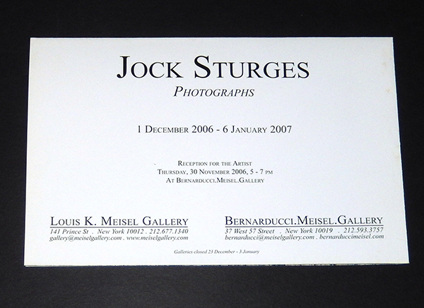 Jock Sturges: Photographs, 2006 Exhibition Announcement Poster par ...