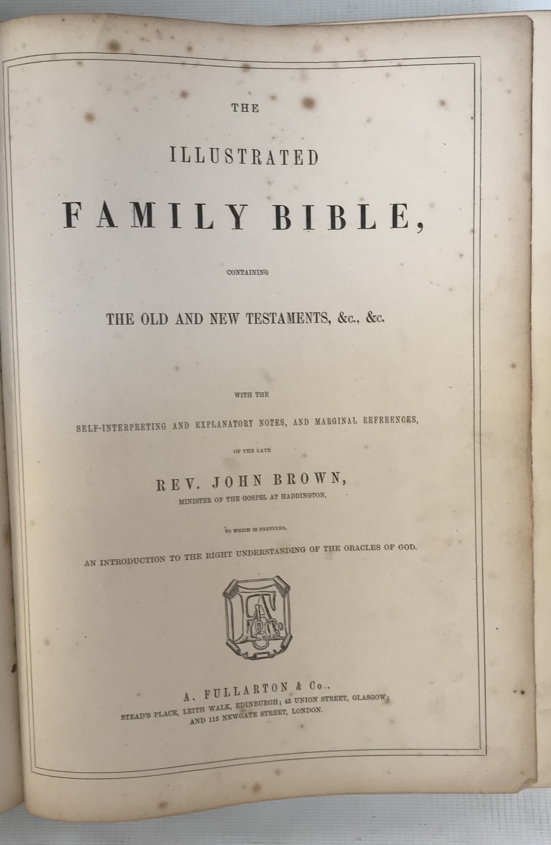 The Illustrated Family Bible with the Self-Interpreting and Explanatory ...
